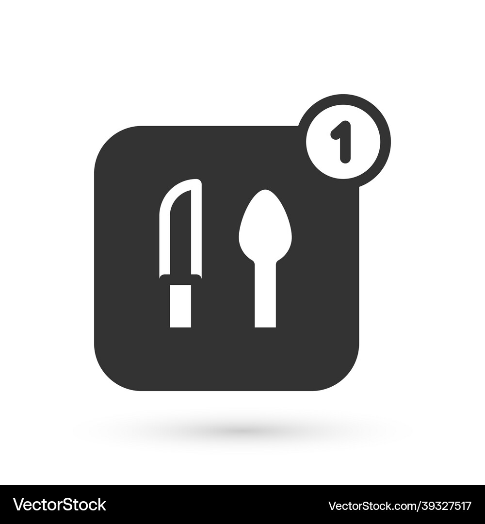 Grey food ordering icon isolated on white Vector Image