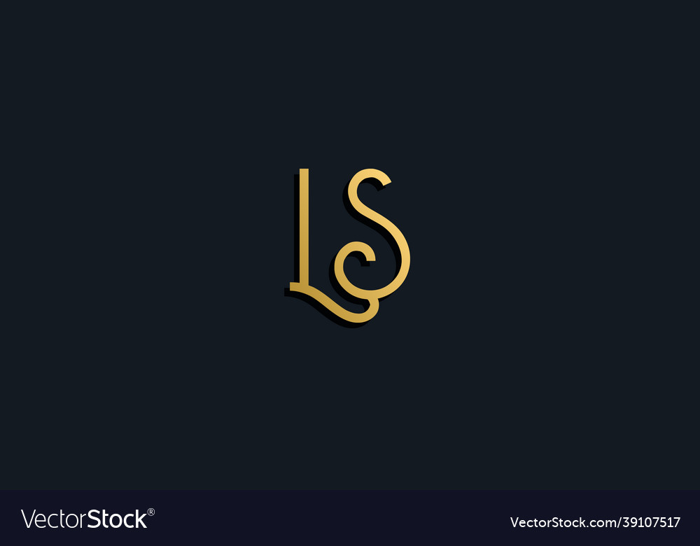 Luxury fashion initial letter ls logo Royalty Free Vector
