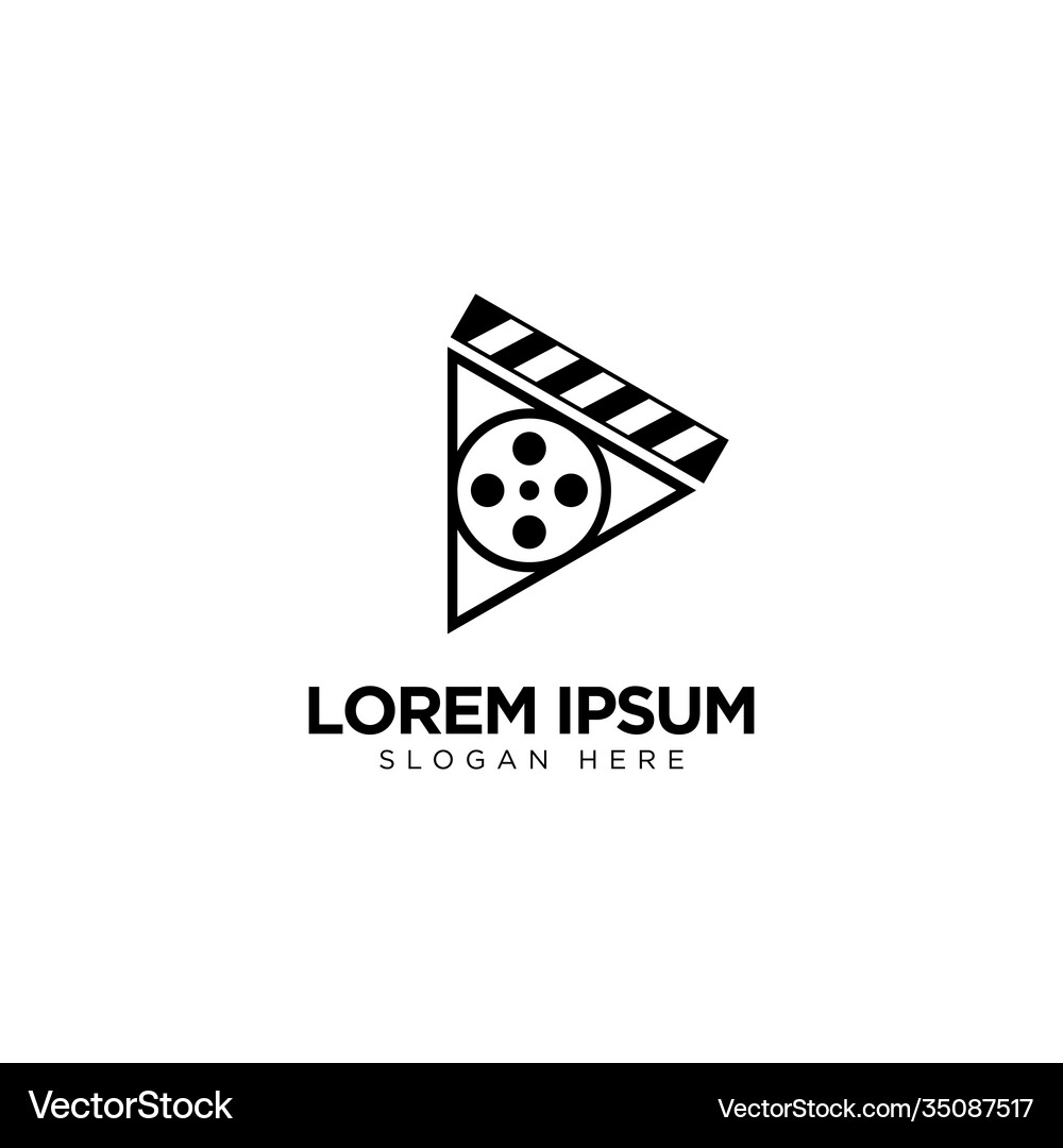 Movie play logo design multimedia template Vector Image