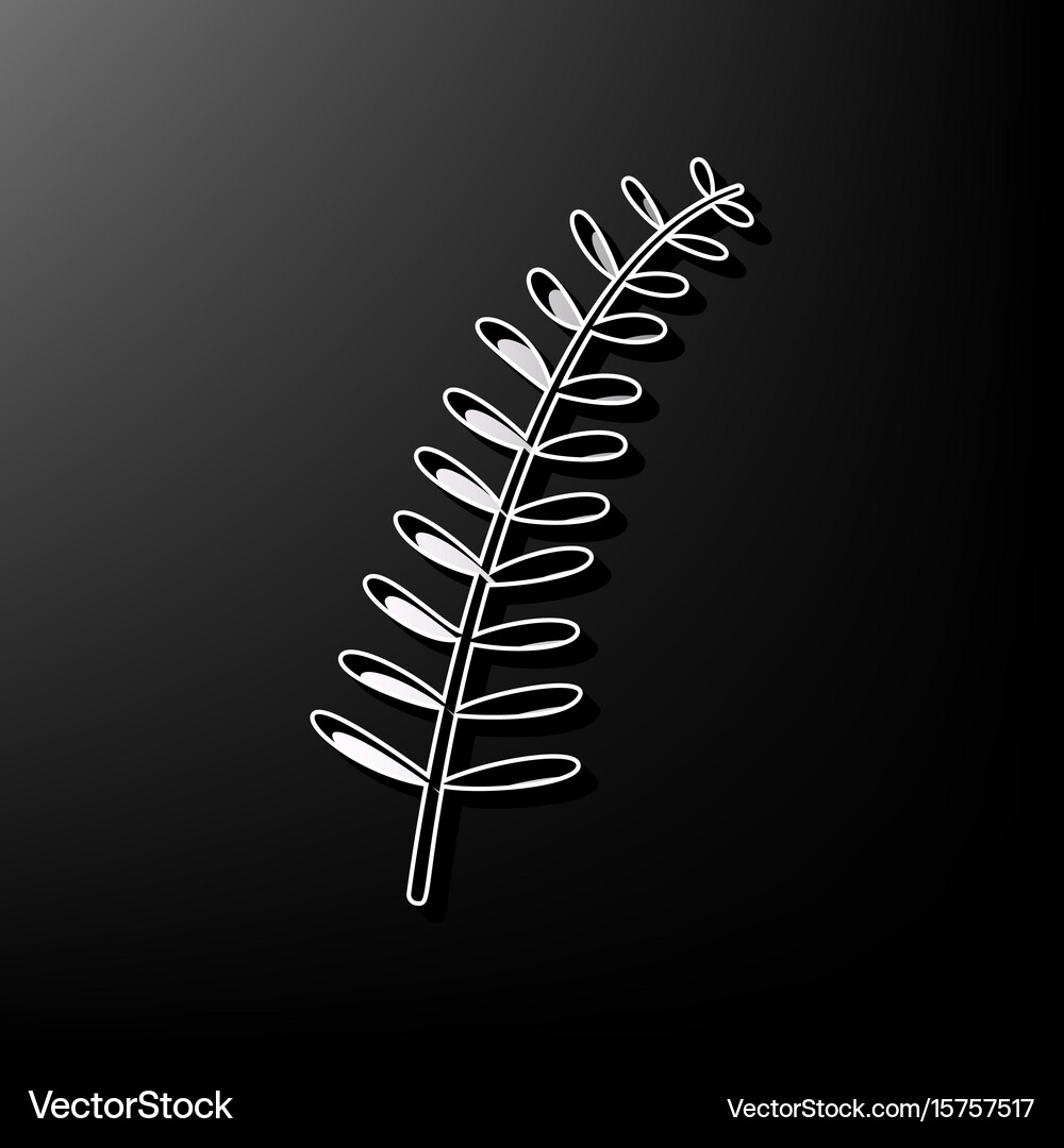 Olive twig sign gray 3d printed icon Royalty Free Vector