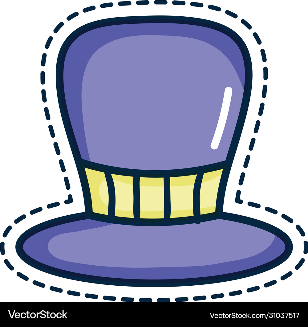 Patches concept top hat icon line color style Vector Image