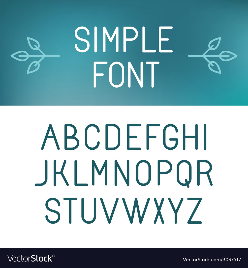 Simple font Royalty Free Vector Image - VectorStock