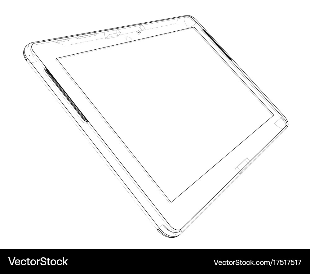 Sketch of tablet pc Royalty Free Vector Image - VectorStock