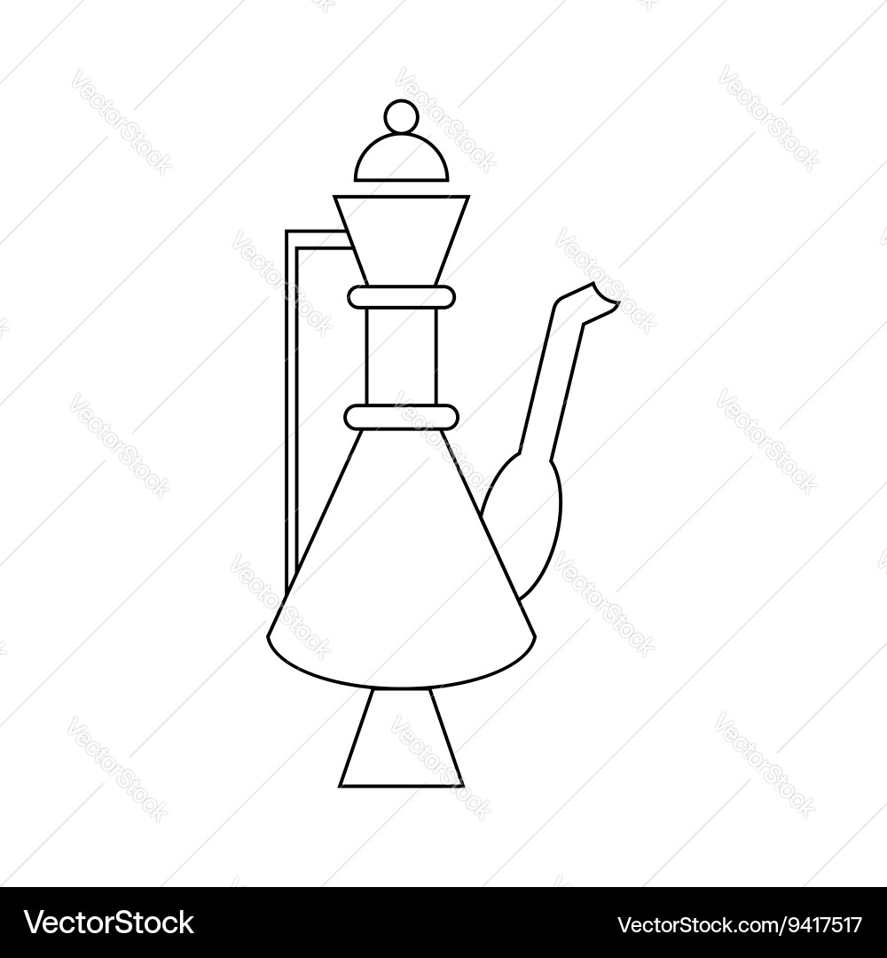 Turkish teapot icon in outline style Royalty Free Vector