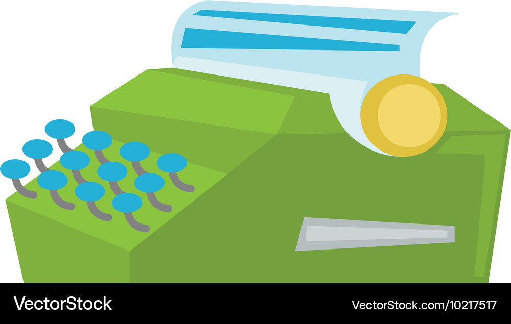 Typewriter with sheet of paper Royalty Free Vector Image