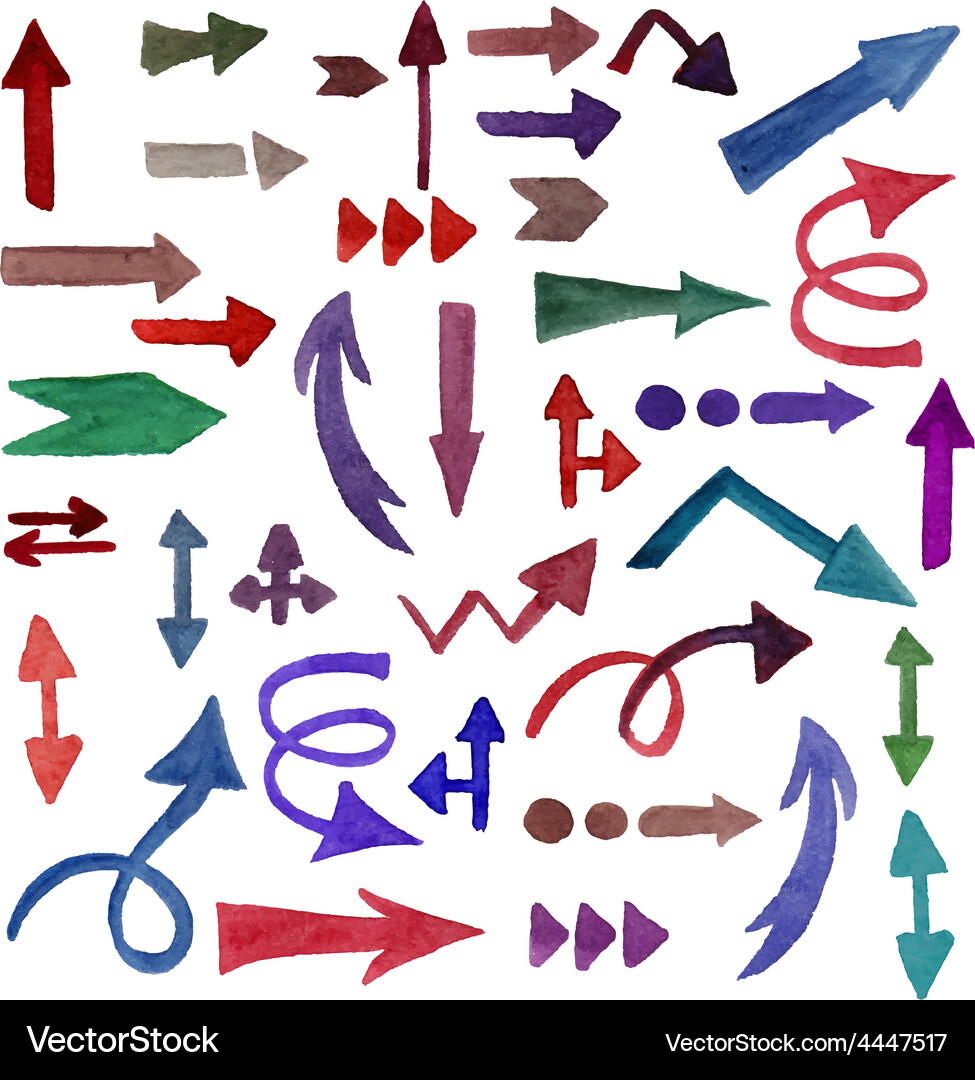 Watercolor Arrows Royalty Free Vector Image - VectorStock