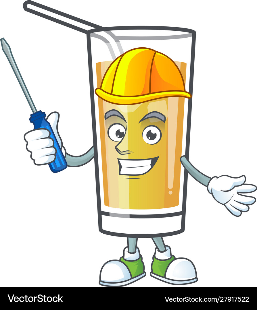 Apple cider cartoon with mascot character Vector Image