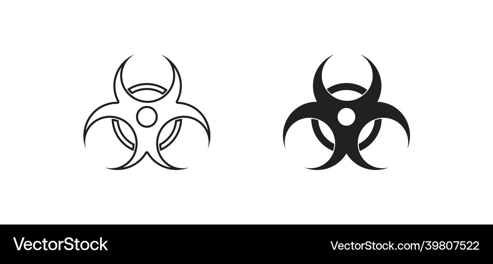 Biohazard isolated symbol hazard line icon set Vector Image