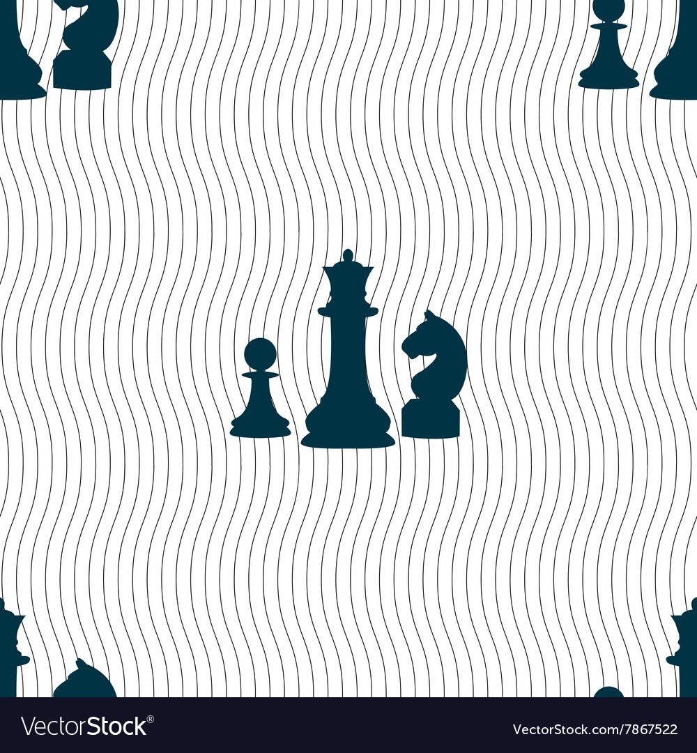 Chess game icon sign seamless pattern Royalty Free Vector