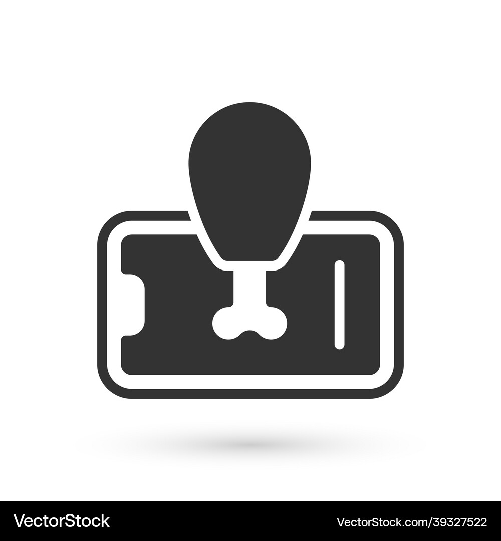 Grey food ordering on mobile icon isolated Vector Image
