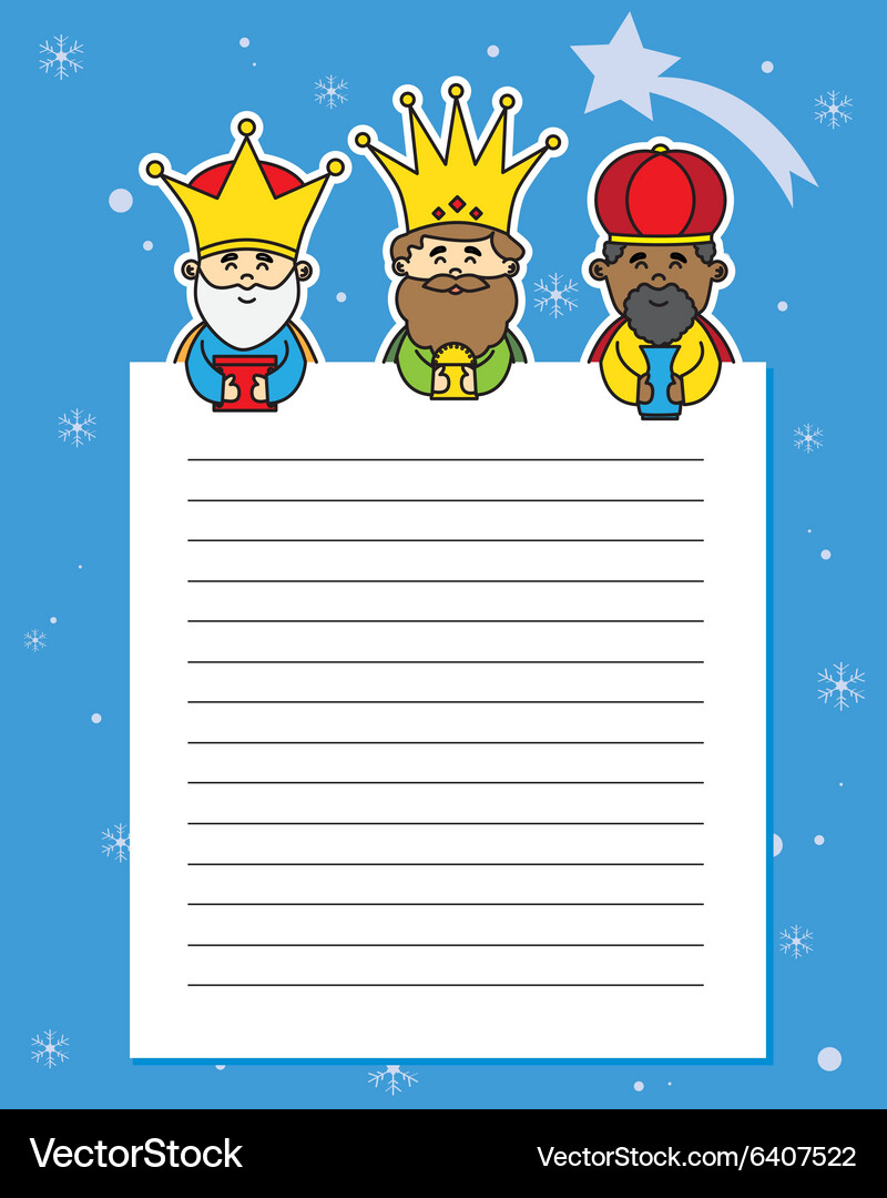 Letter to the three kings Royalty Free Vector Image