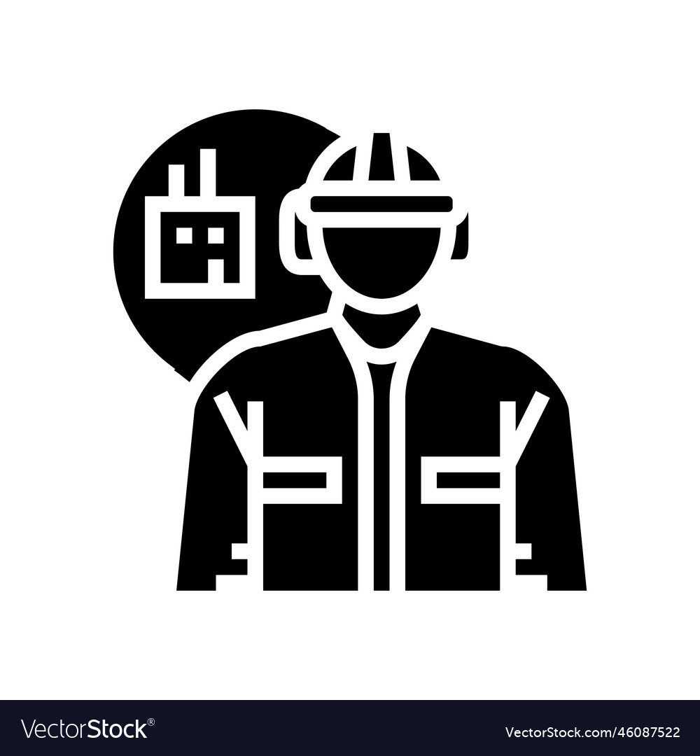 Manufacturing engineer technology glyph icon Vector Image
