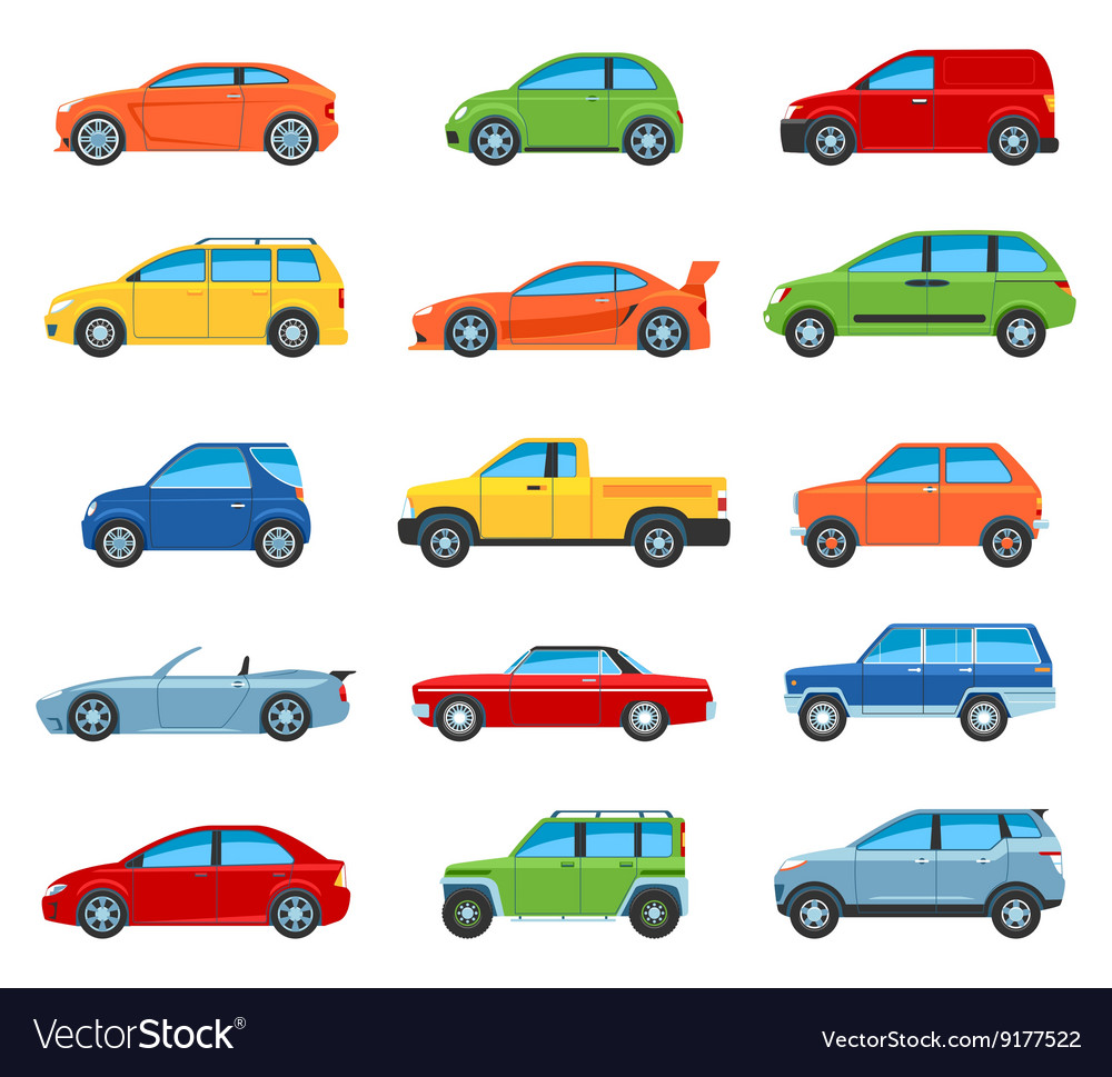 Passenger car icons Royalty Free Vector Image - VectorStock