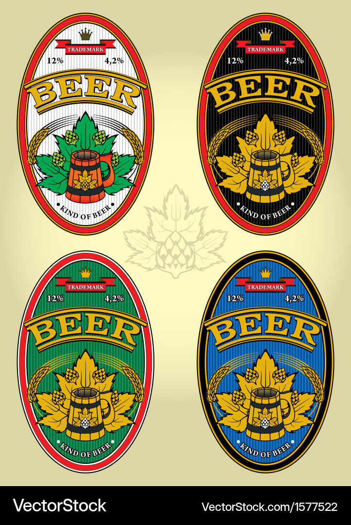 Set of labels for beer Royalty Free Vector Image
