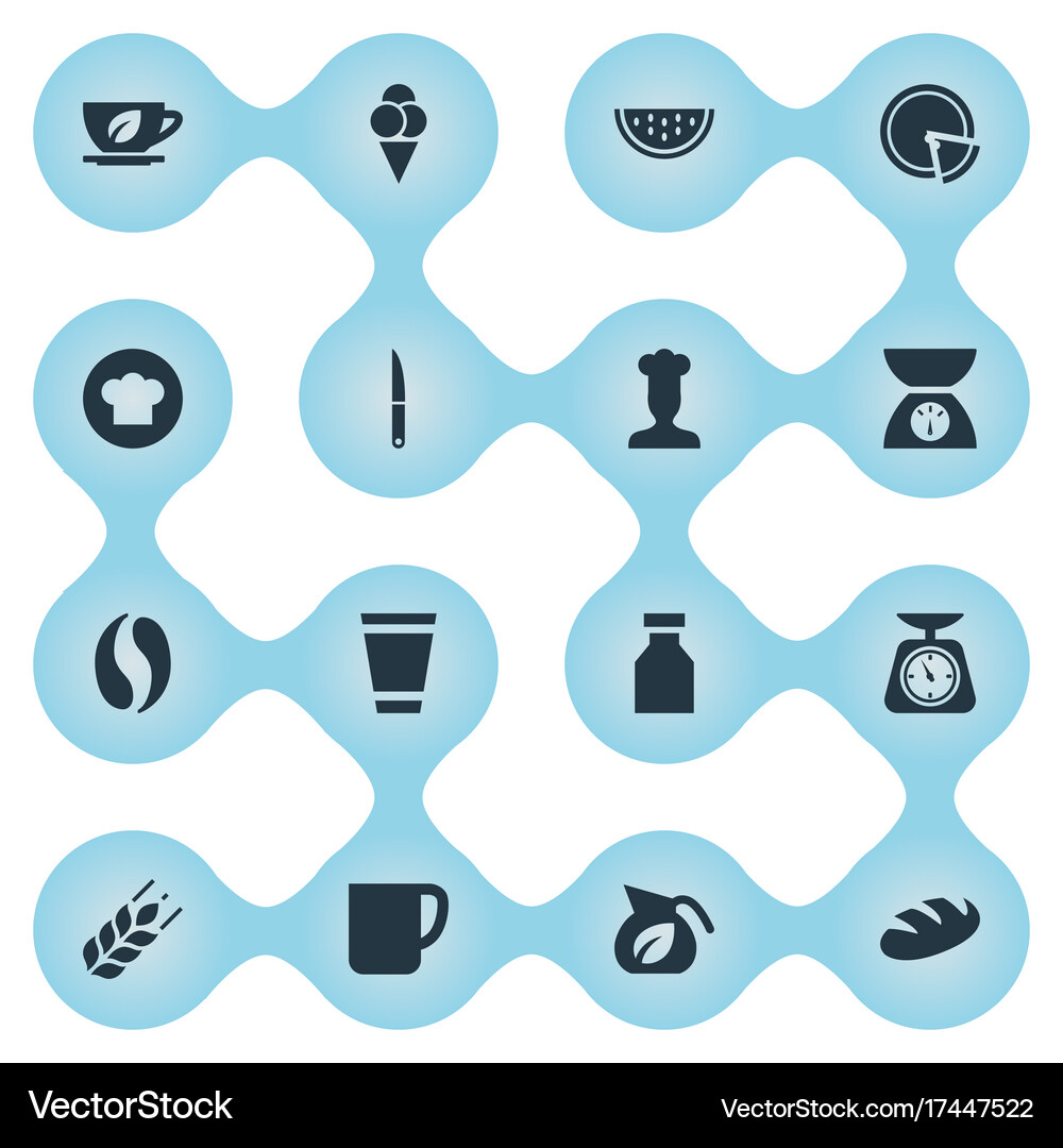 Set of simple kitchen icons Royalty Free Vector Image