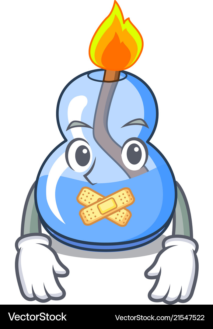 Silent alcohol burner mascot cartoon Royalty Free Vector