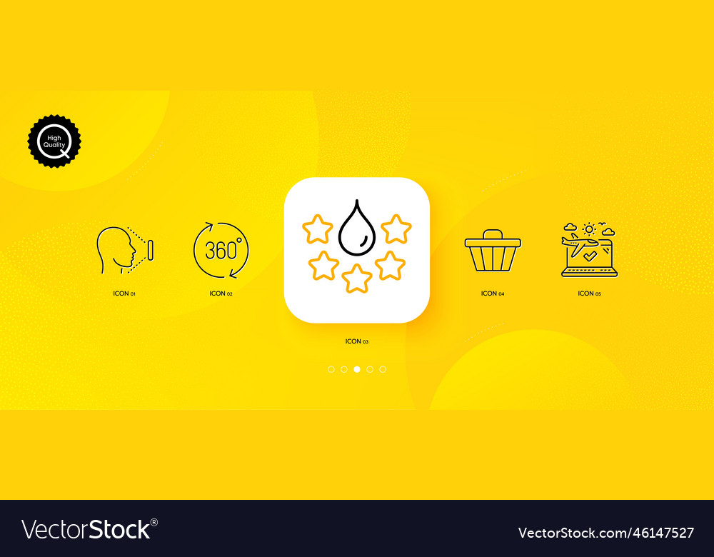 360 degrees face id and shop cart minimal line Vector Image