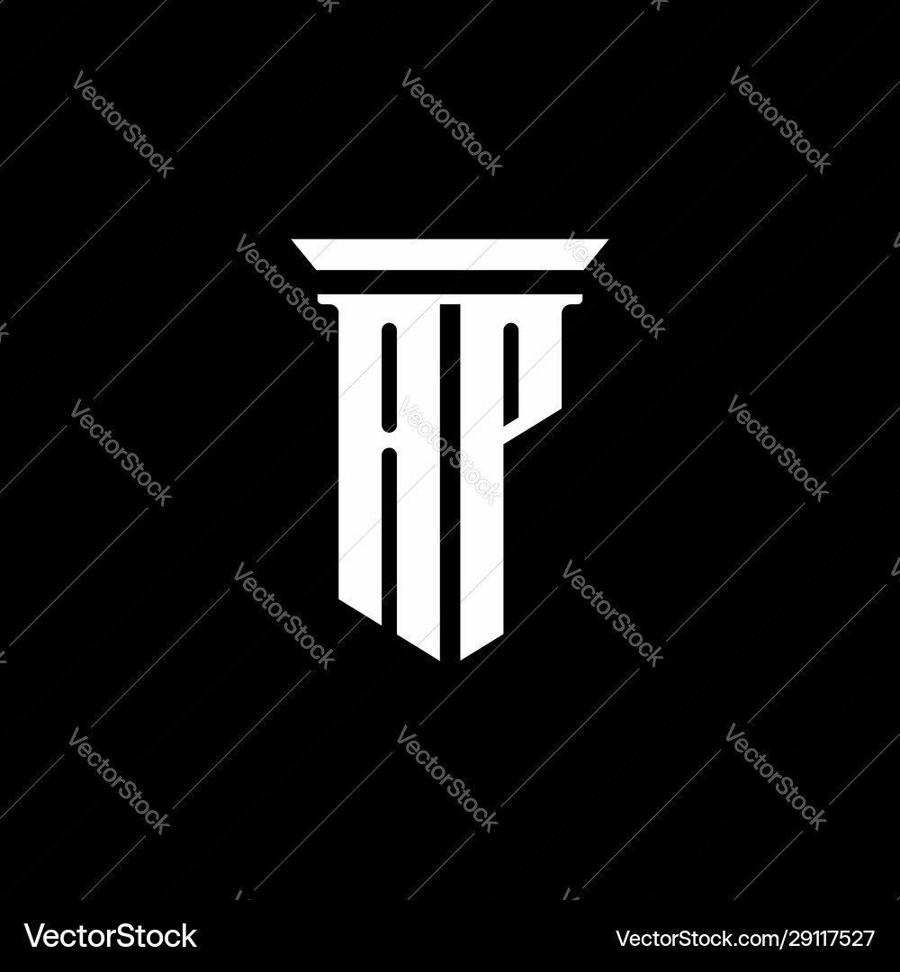 Ap monogram logo with emblem style isolated Vector Image