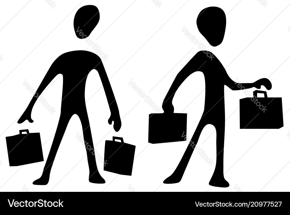 Bags man silhouette symbols Royalty Free Vector Image