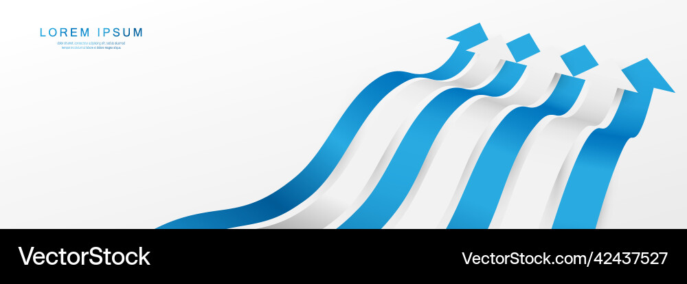 Blue and white arrow line goes up direction Vector Image