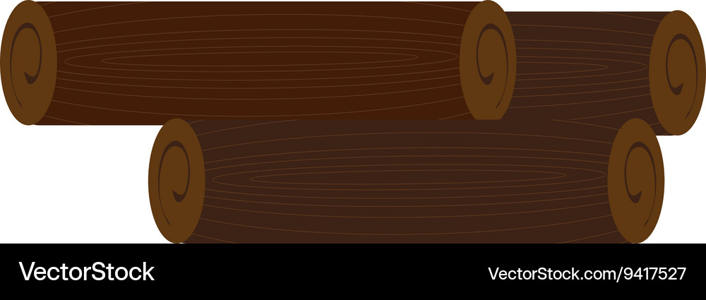 Brown wooden logs graphic Royalty Free Vector Image