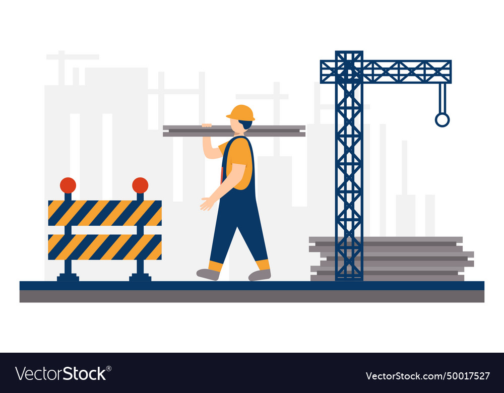 Construction flat Royalty Free Vector Image - VectorStock
