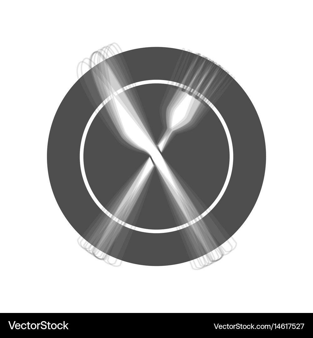 Fork knife and plate sign gray icon Royalty Free Vector
