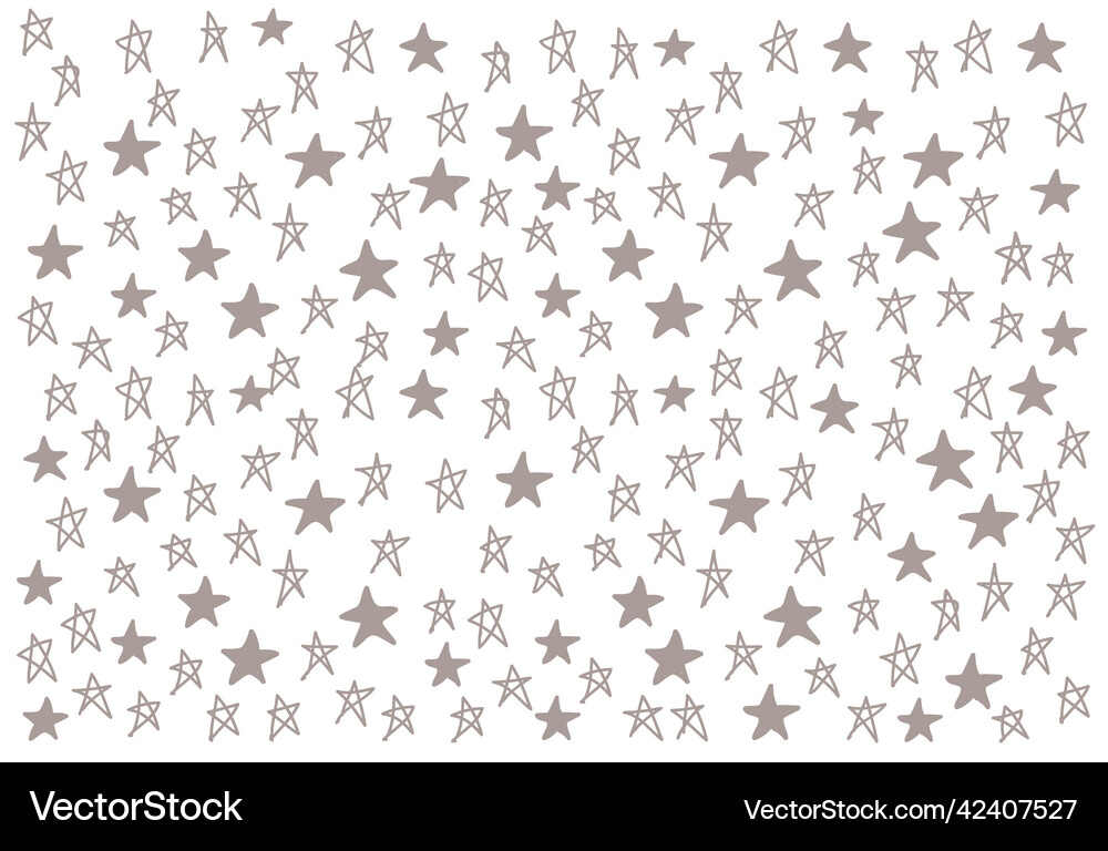Hand drawn stars line drawing style isolated Vector Image
