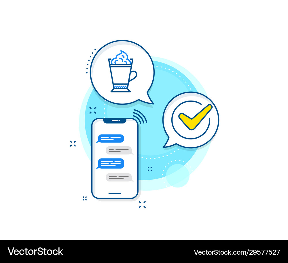 Latte coffee icon whipped cream sign Royalty Free Vector