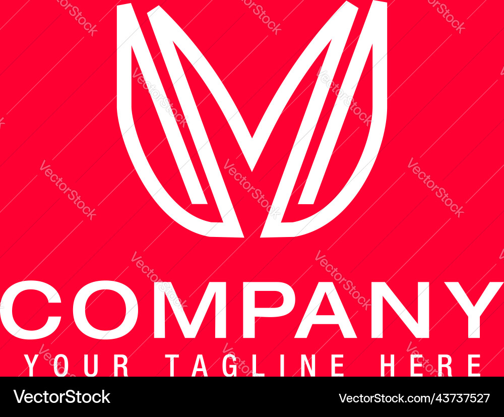 Letter m v logo design minimalist simple Vector Image