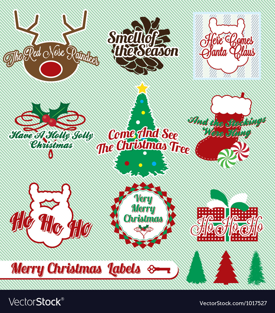 Merry christmas labels Royalty Free Vector Image