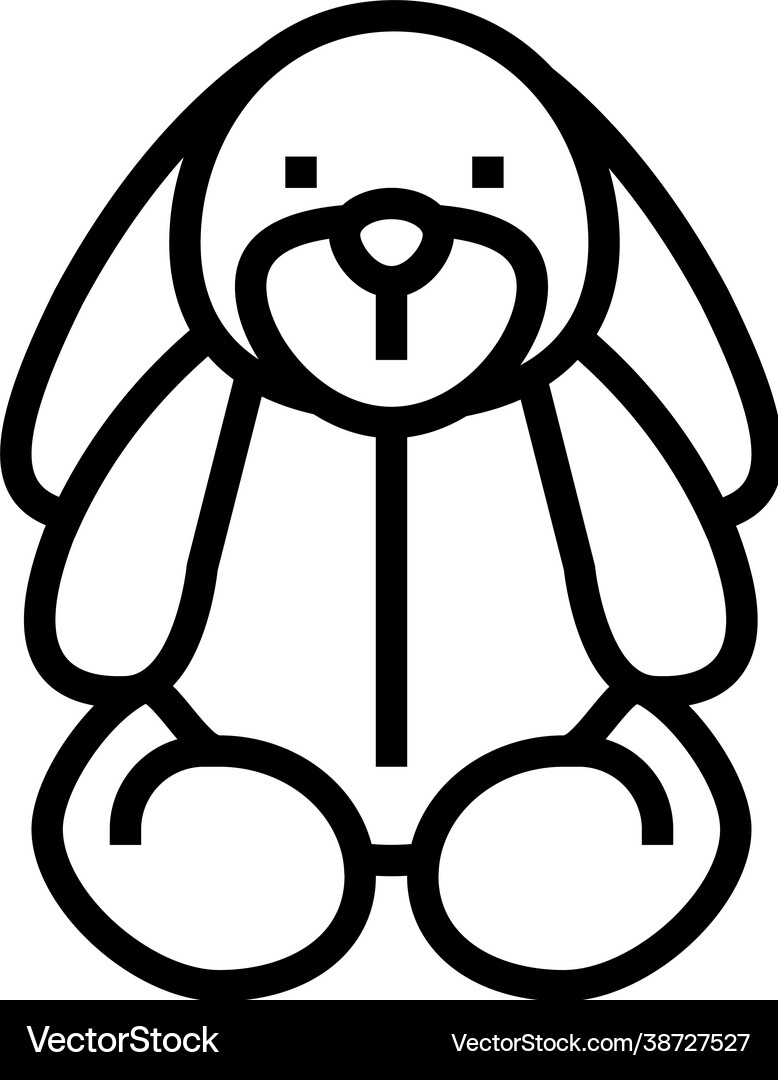 Plush toys line icon Royalty Free Vector Image