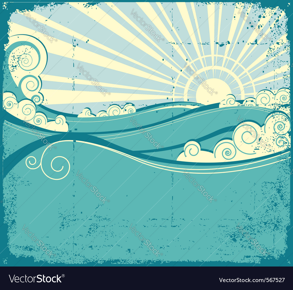 Sea waves Royalty Free Vector Image - VectorStock