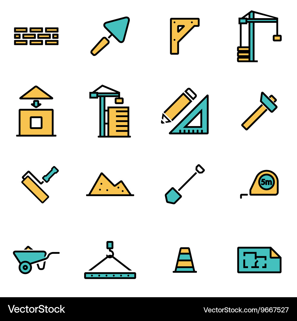 Trendy flat line icon pack for designers and Vector Image