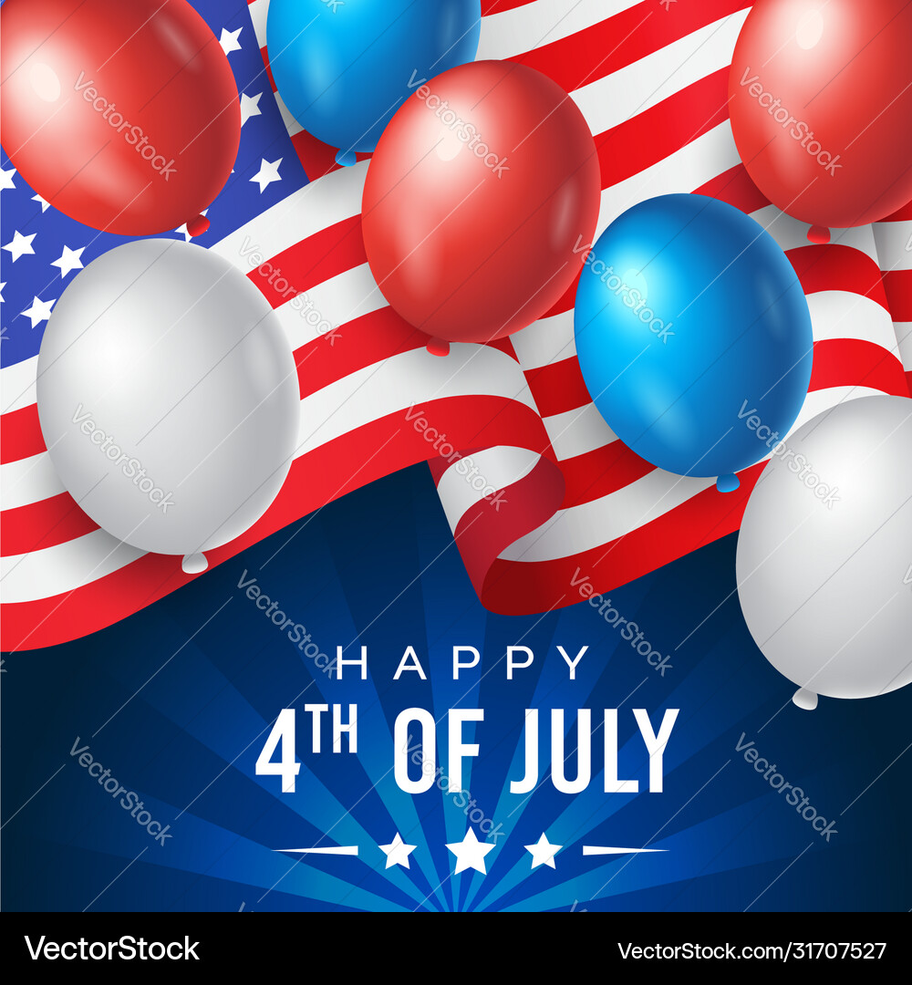 Us independence day banner poster or greeting Vector Image