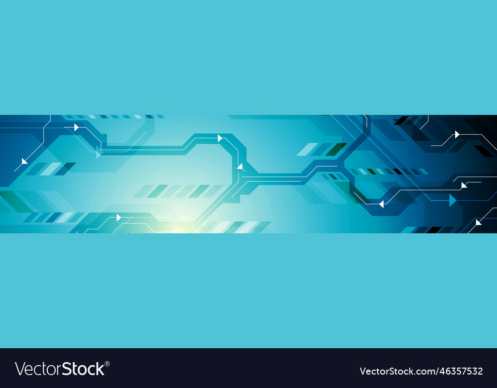 Bright blue abstract technology banner design Vector Image