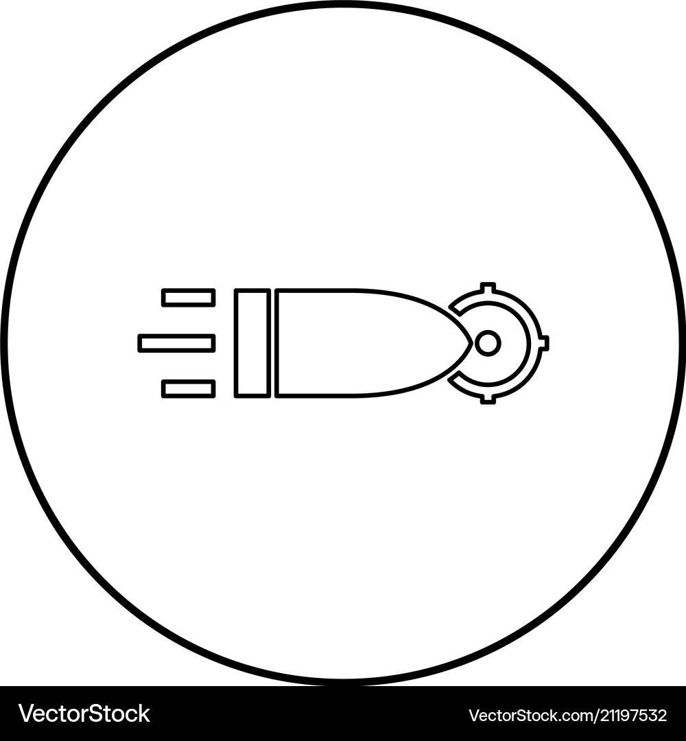 Bullet flying to target icon black color Vector Image