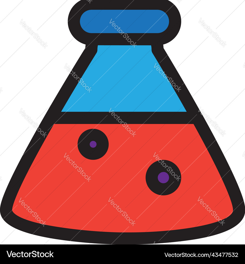 Chemical liquid in laboratory flask icon Vector Image