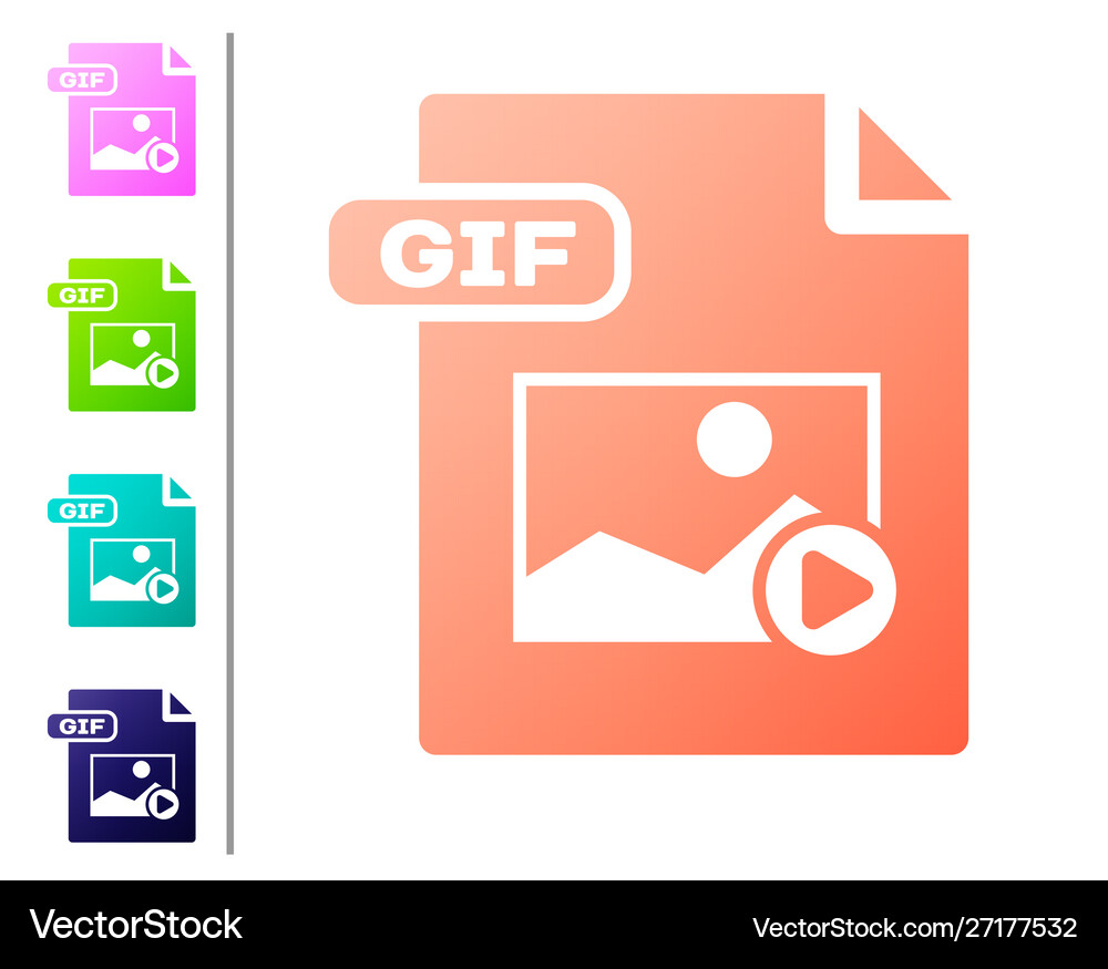 Coral gif file document download gif button icon Vector Image