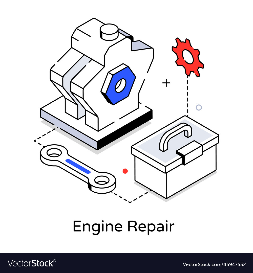 Engine repair Royalty Free Vector Image - VectorStock