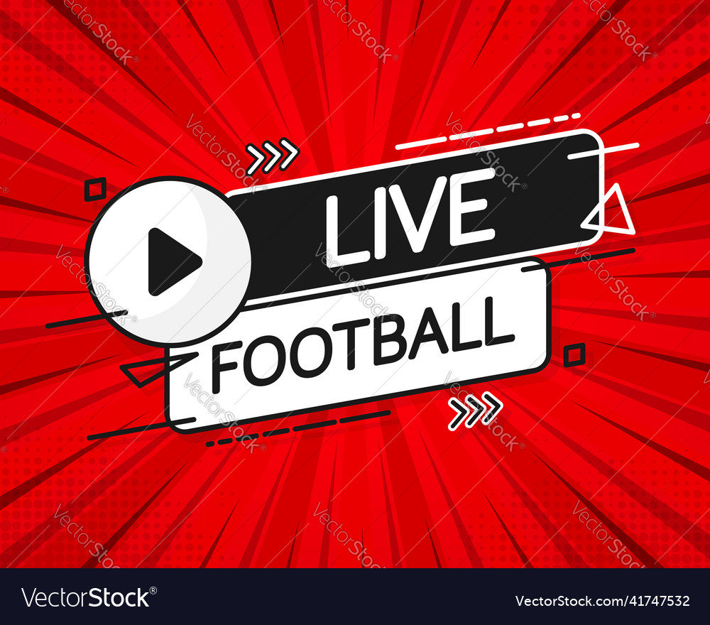 Live football streaming icon badge button Vector Image Live football streaming icon badge button Vector Image