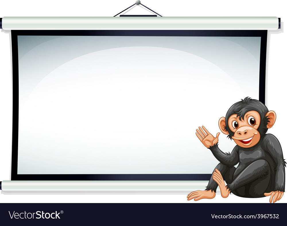 Monkey and screen Royalty Free Vector Image - VectorStock