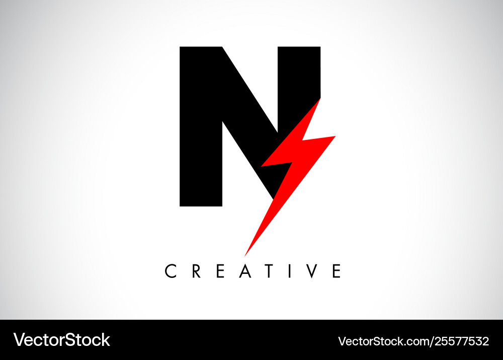 N Letter Lightning Logo Royalty Free Vector Image
