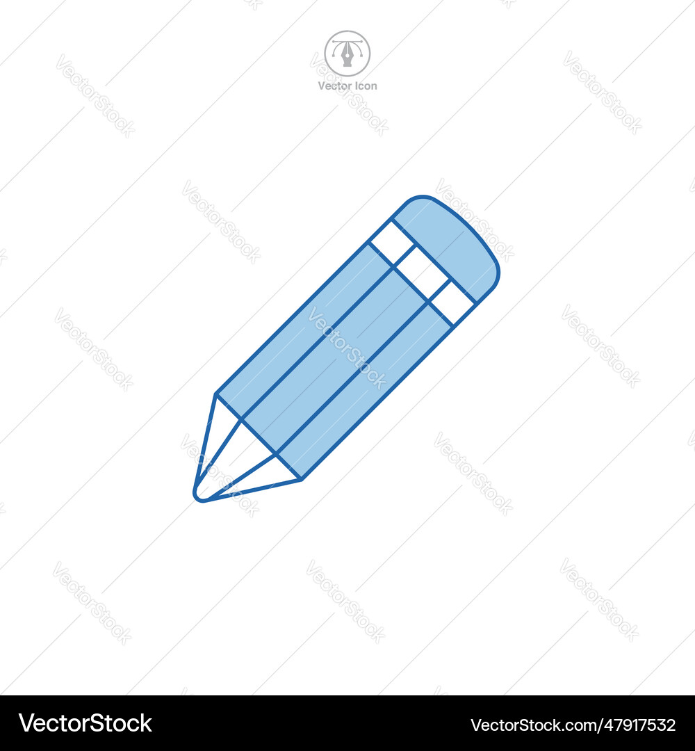 Pencil icon symbol isolated on white background Vector Image