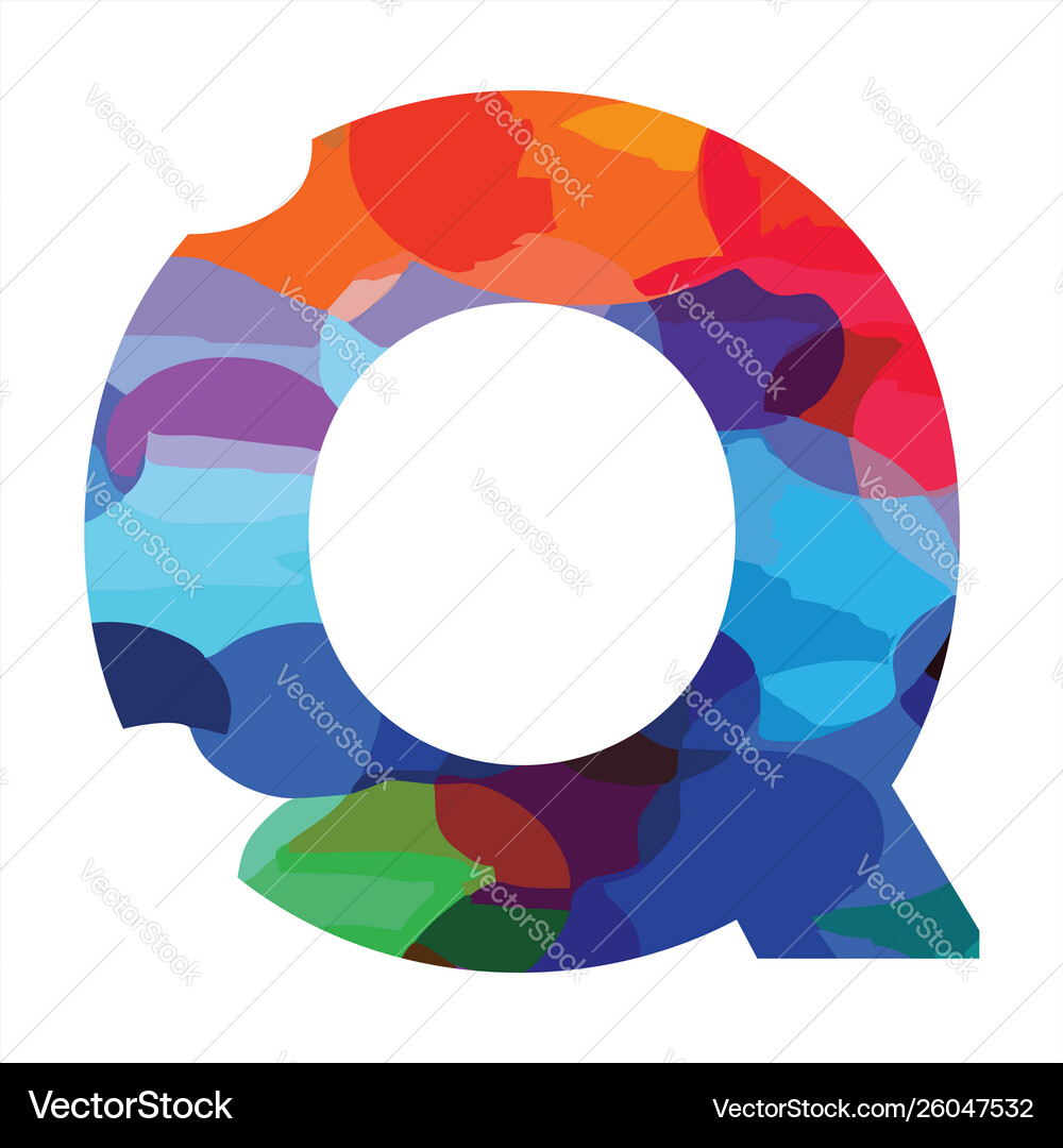 Q colorful initial logo for enjoy modern funny Vector Image