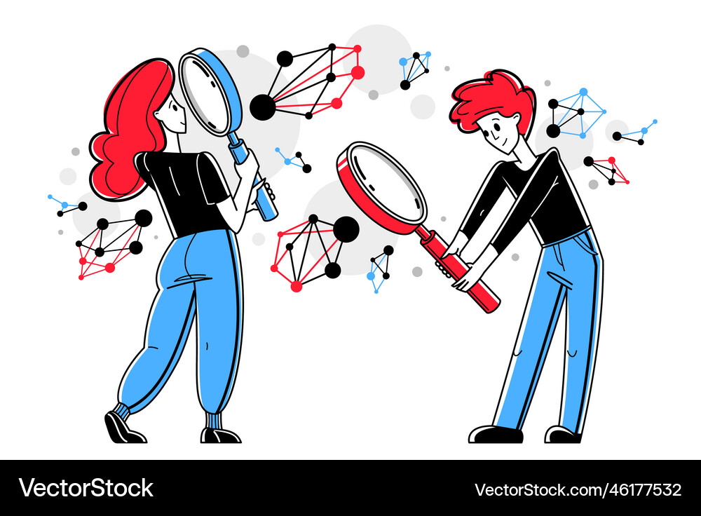 Scientists working on some science inquiry Vector Image