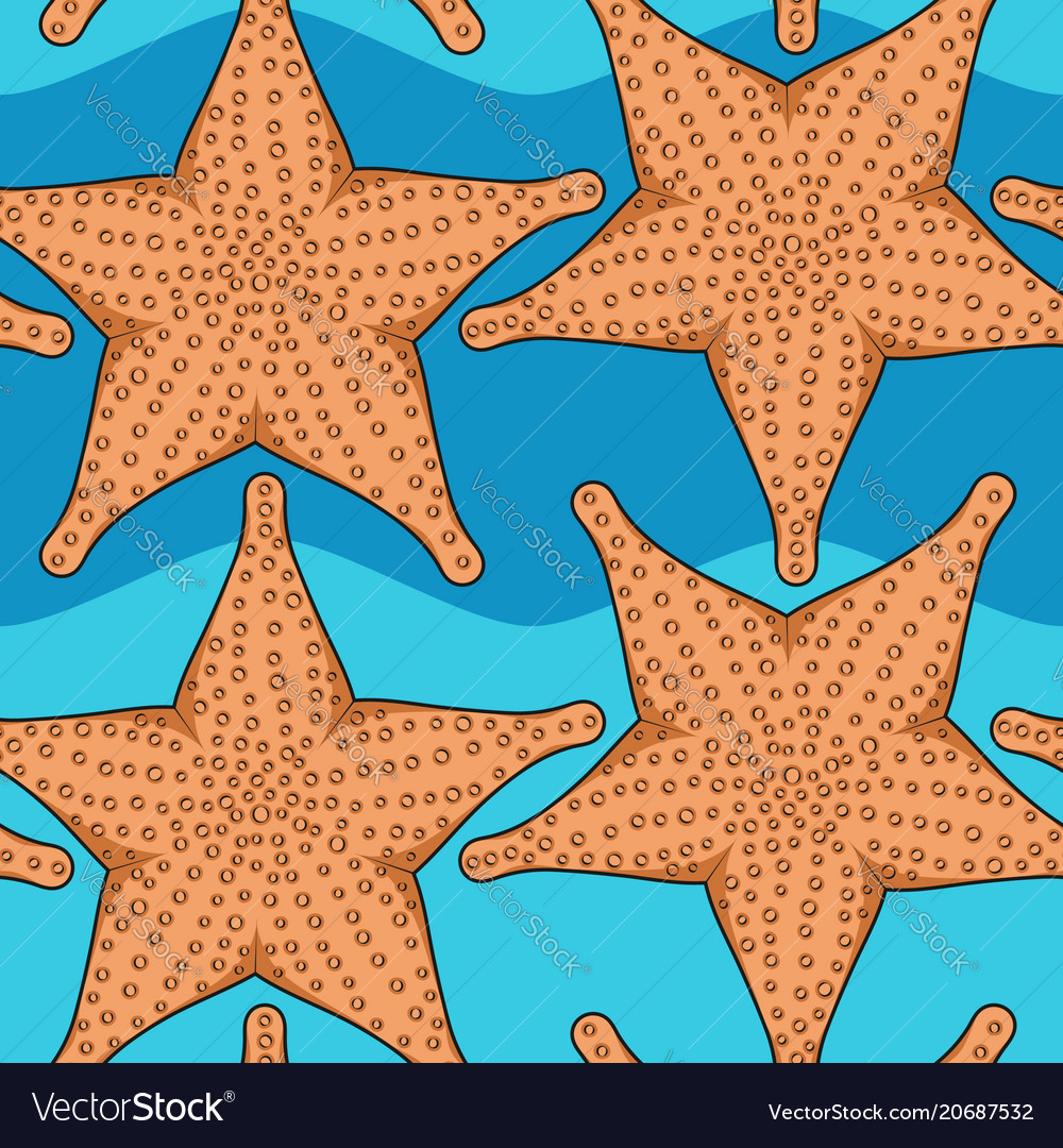 Seamless pattern with starfish Royalty Free Vector Image