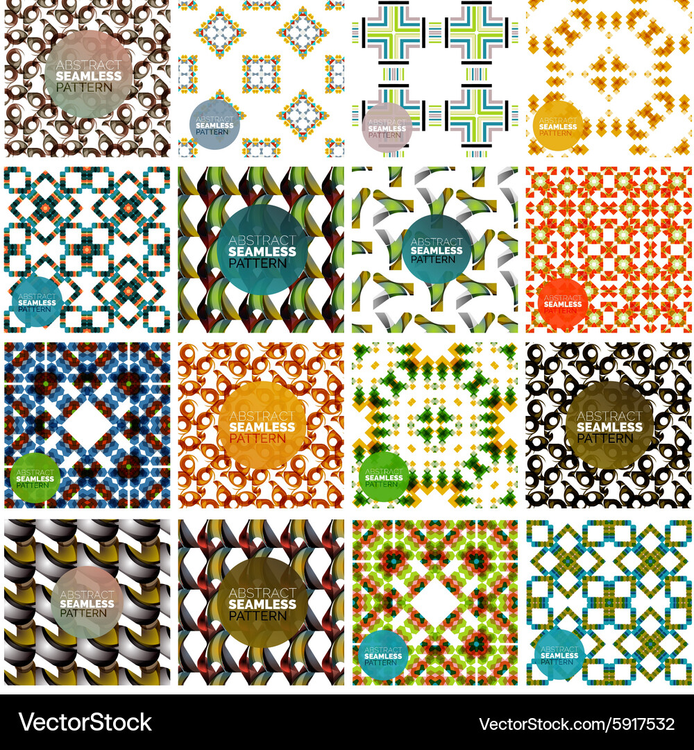 Set of abstract seamless textures geometric Vector Image
