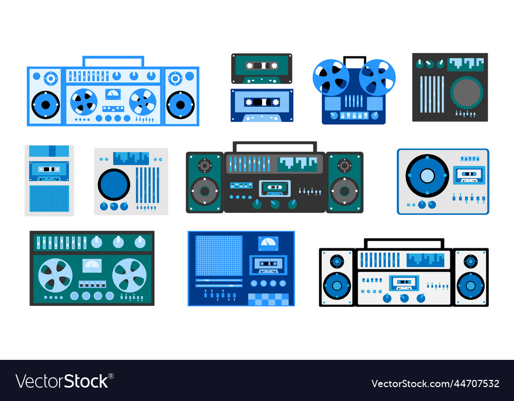 Set of bleautiful old retro vintage hipster Vector Image