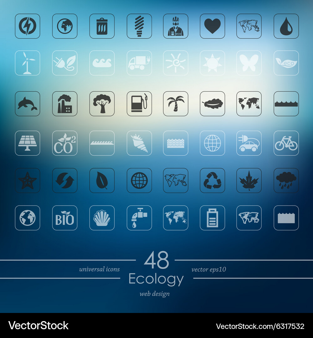 Set of ecology icons Royalty Free Vector Image